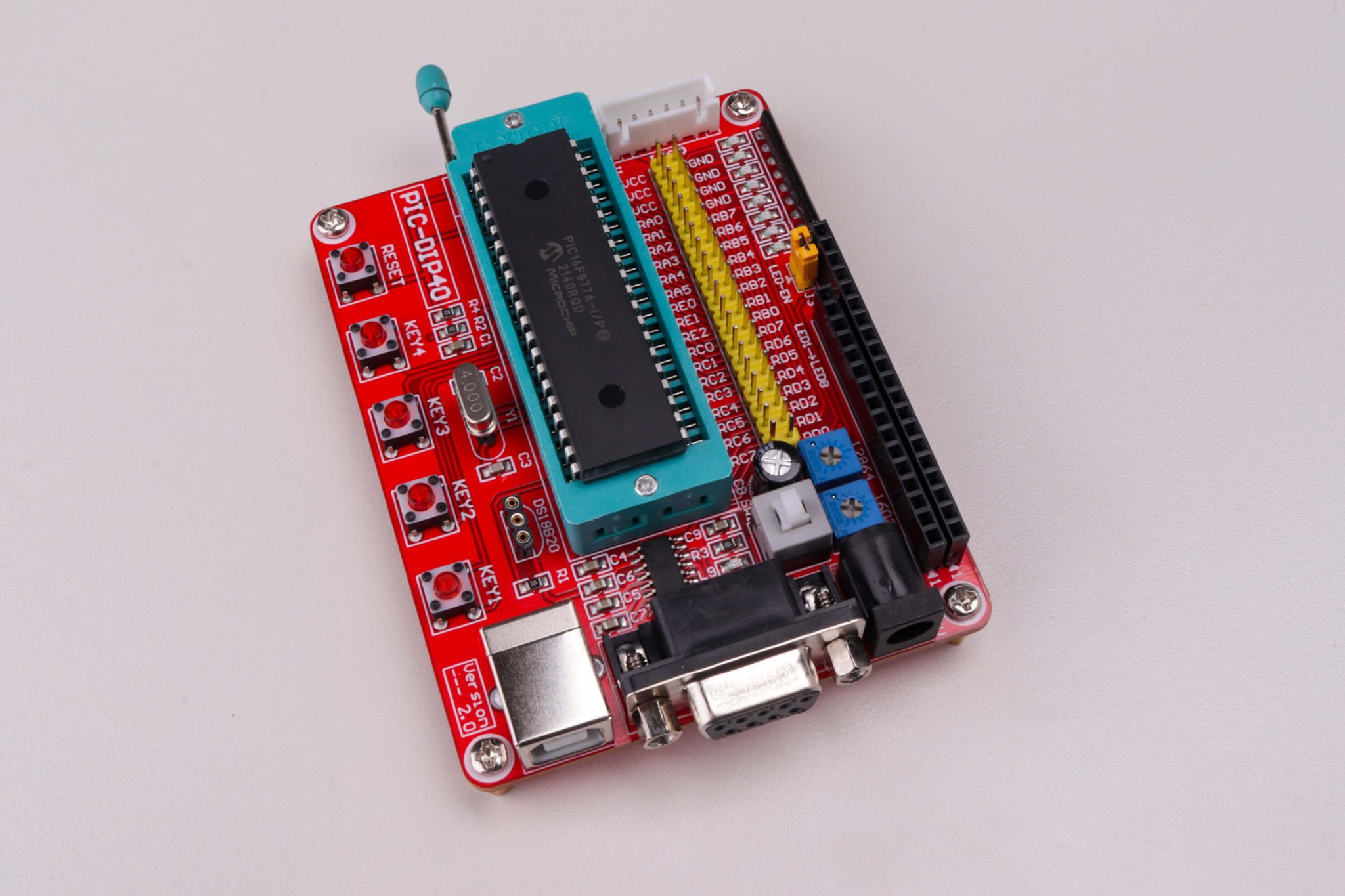 PLACA MICROCONTROLADOR PIC 16F877A COM CABO USB – Loja Uninter